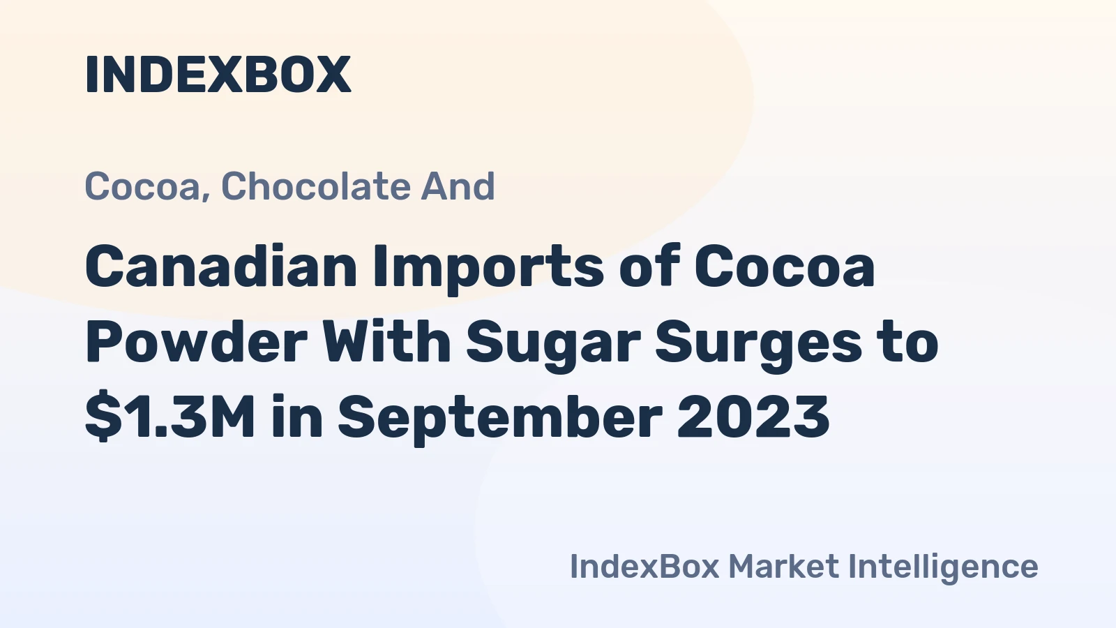 Canadian Imports of Cocoa Powder With Sugar Surges to $1.3M in September 2023