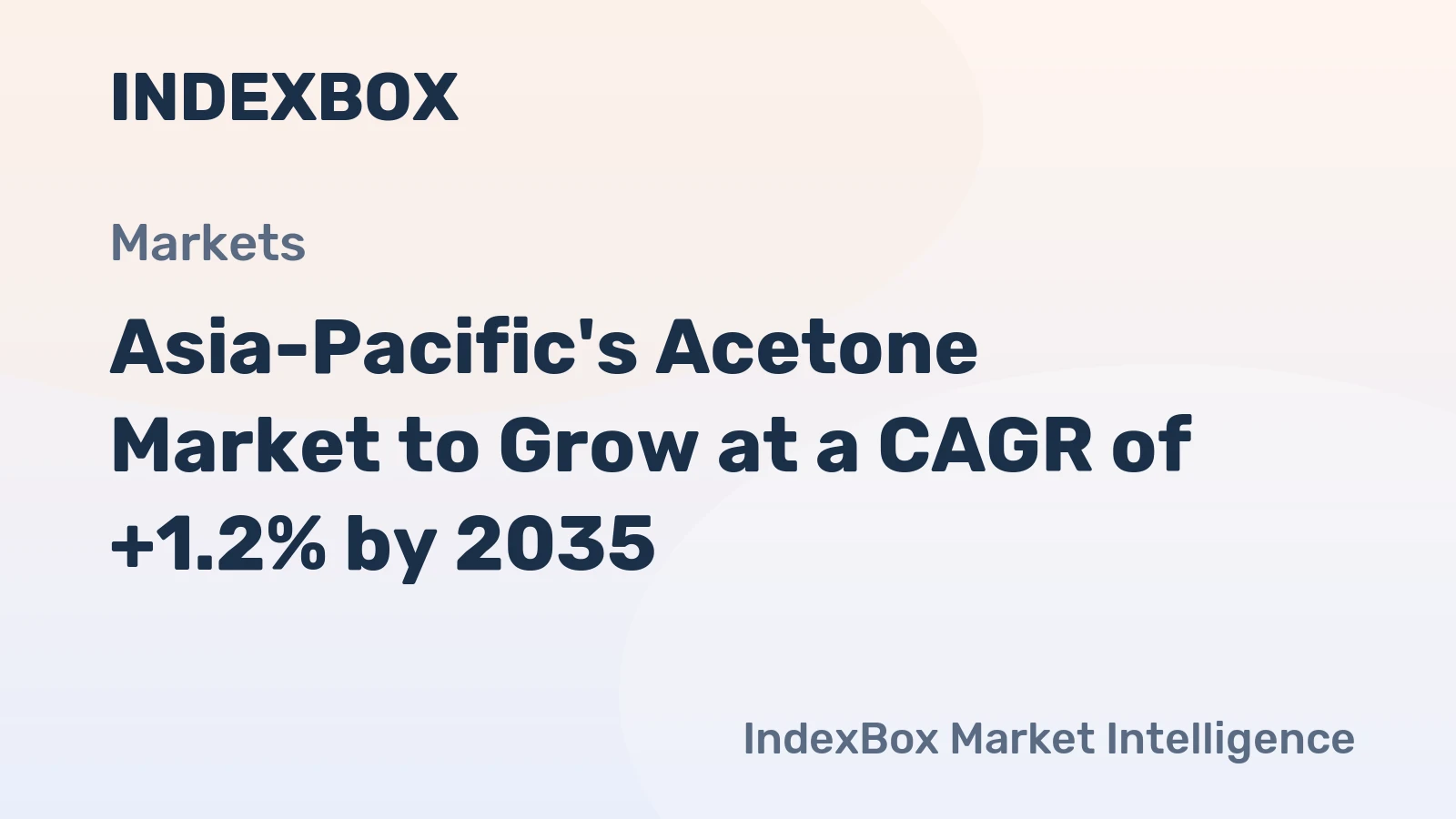 Asia-Pacific's Acetone Market to Grow at a CAGR of +1.2% by 2035