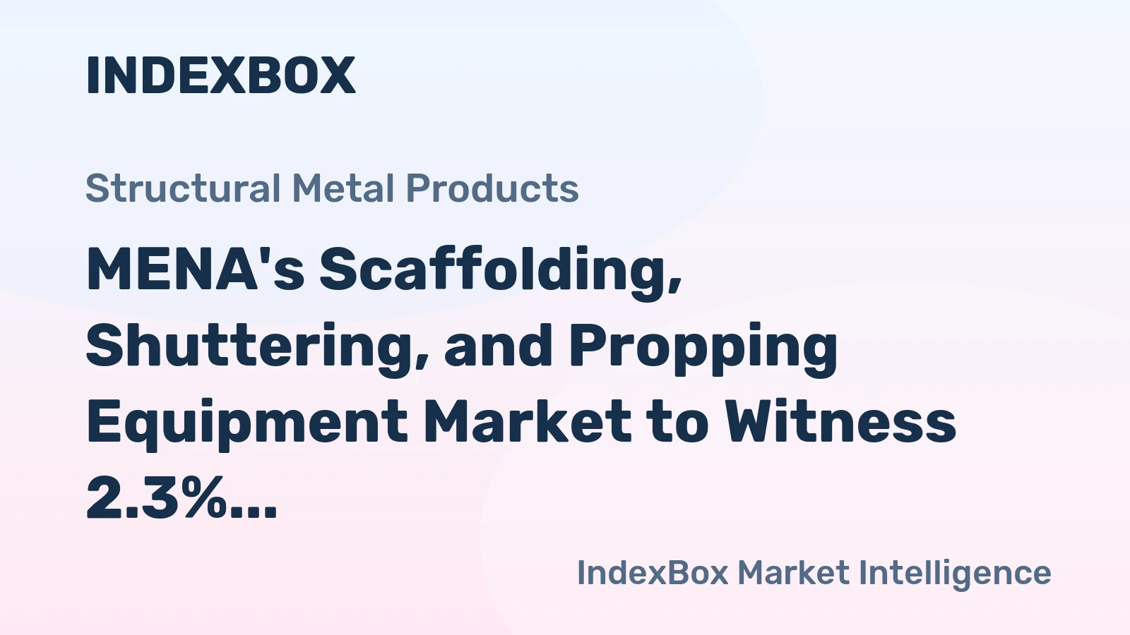 MENA's Scaffolding, Shuttering, and Propping Equipment Market to Witness 2.3% CAGR Growth from 2024 to 2035