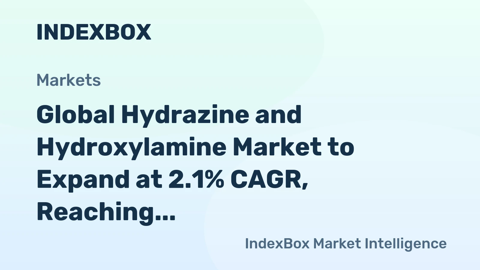 Global Hydrazine and Hydroxylamine Market to Expand at 2.1% CAGR, Reaching $528M by 2035
