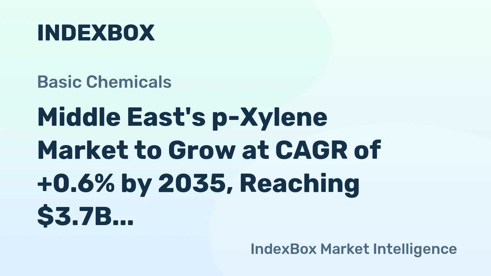 Middle East's p-Xylene Market to Grow at CAGR of +0.6% by 2035, Reaching $3.7B in Value
