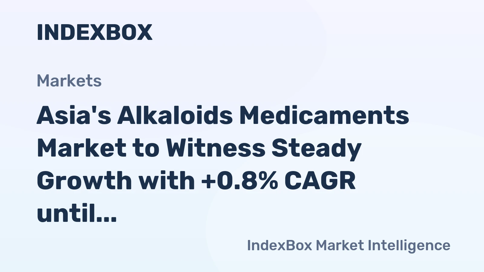 Asia's Alkaloids Medicaments Market to Witness Steady Growth with +0.8% CAGR until 2035