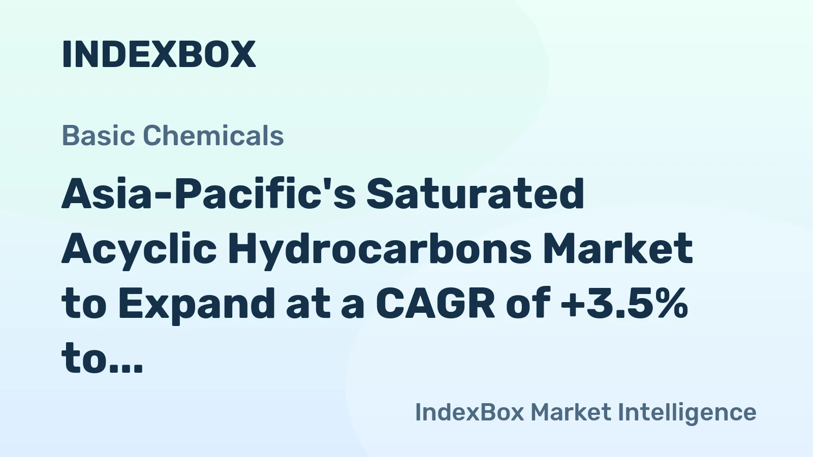 Asia-Pacific's Saturated Acyclic Hydrocarbons Market to Expand at a CAGR of +3.5% to Reach $11.4B by 2035