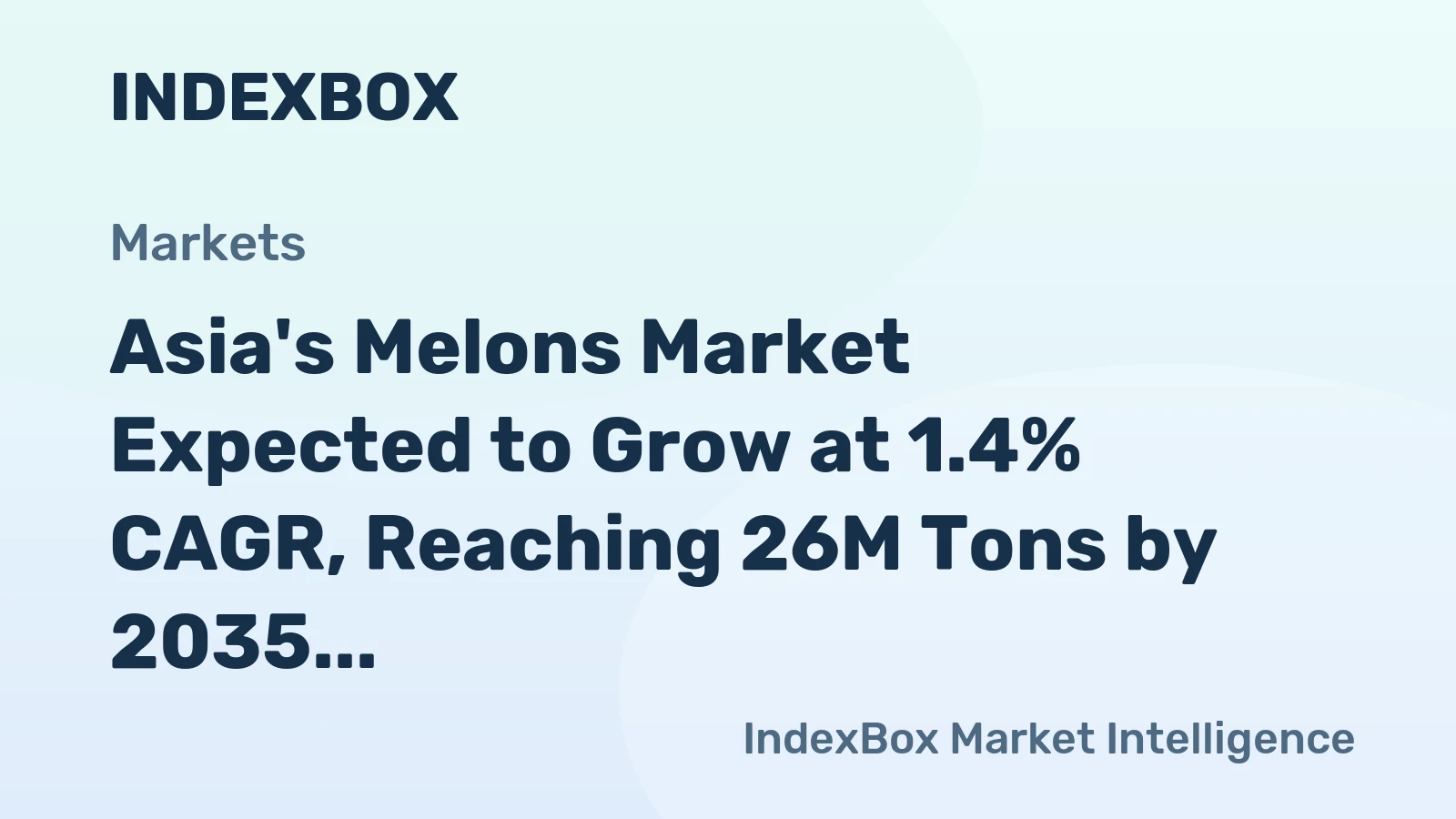 Asia's Melons Market Expected to Grow at 1.4% CAGR, Reaching 26M Tons by 2035