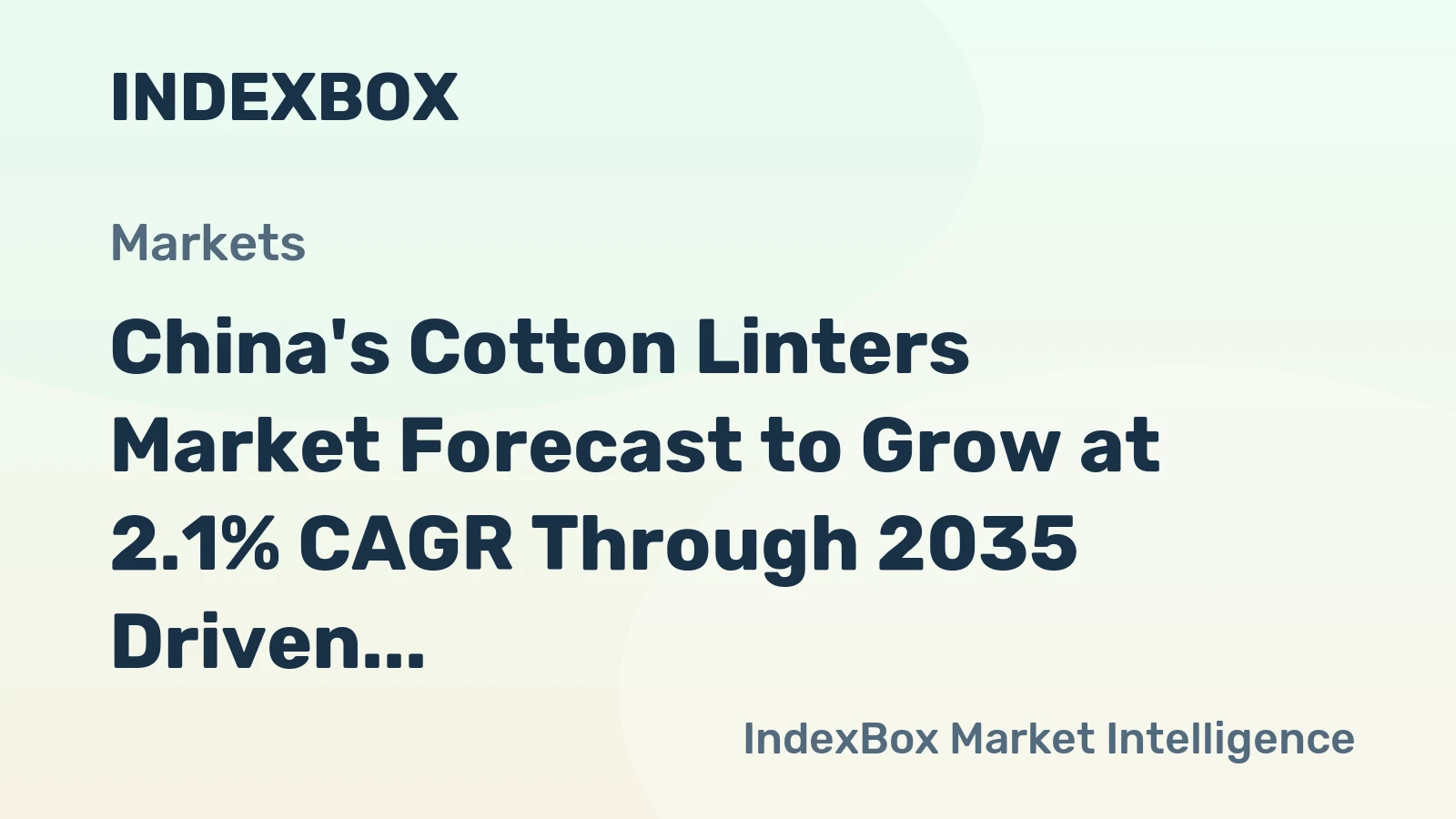 China's Cotton Linters Market Forecast to Grow at 2.1% CAGR Through 2035 Driven by Rising Demand