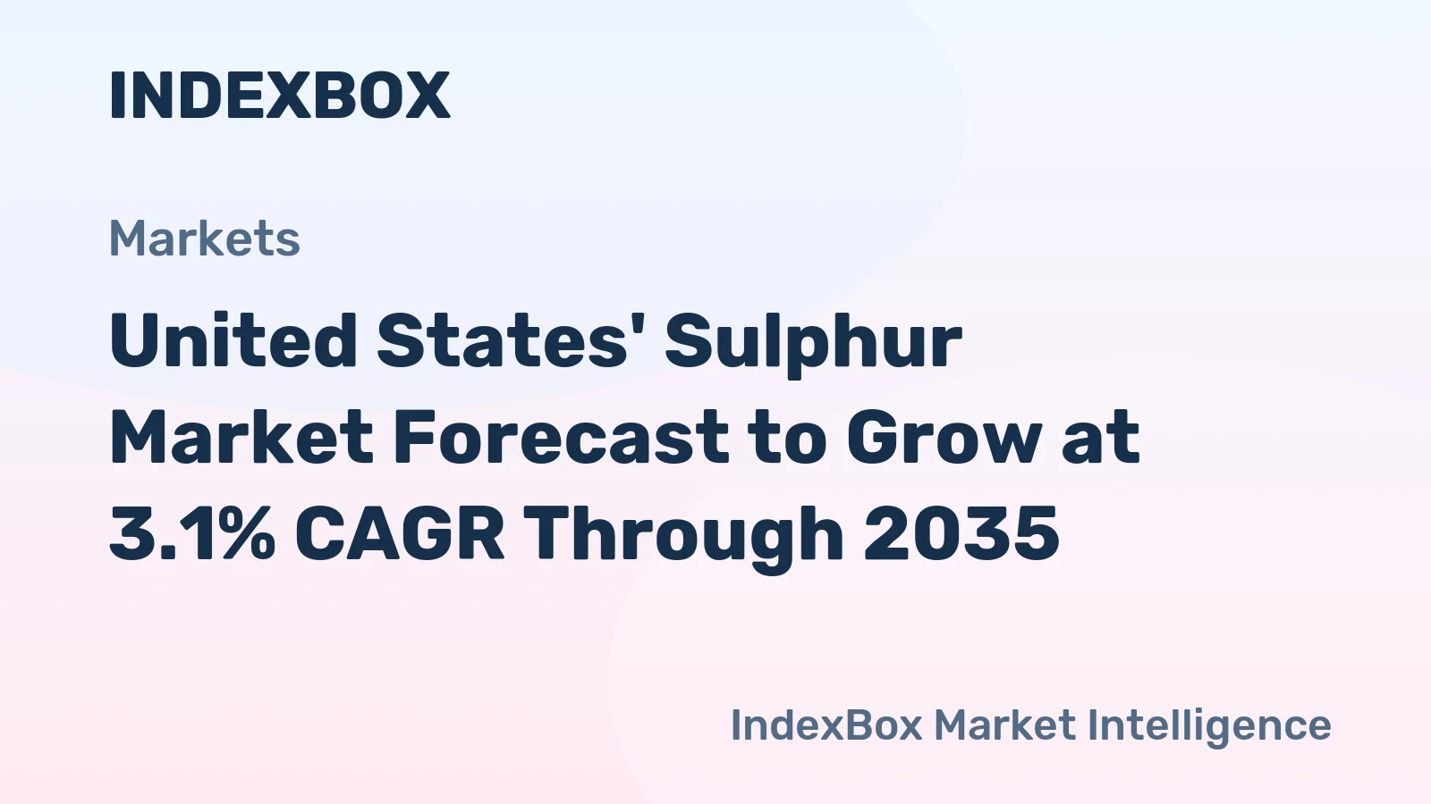 United States' Sulphur Market Forecast to Grow at 3.1% CAGR Through 2035