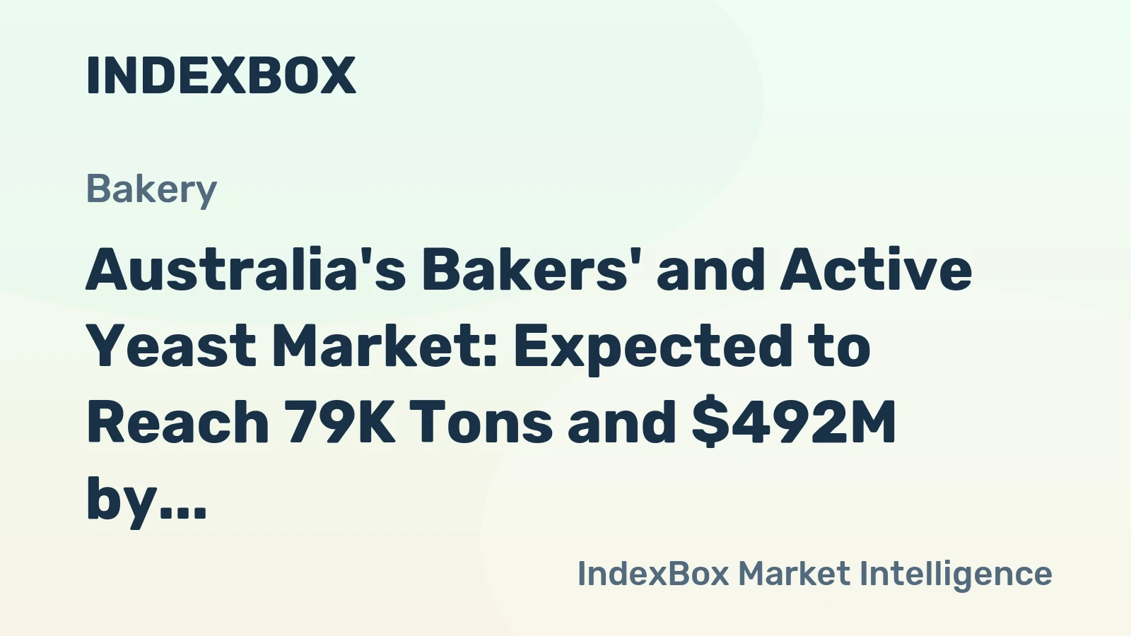 Australia's Bakers' and Active Yeast Market: Expected to Reach 79K Tons and $492M by 2035