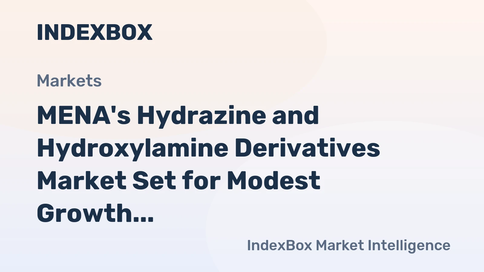 MENA's Hydrazine and Hydroxylamine Derivatives Market Set for Modest Growth With 2.1% CAGR Through 2035