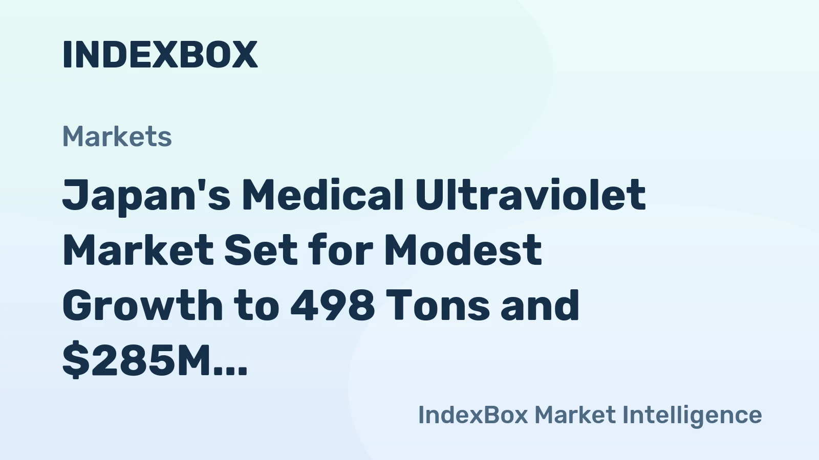 Japan's Medical Ultraviolet Market Set for Modest Growth to 498 Tons and $285M