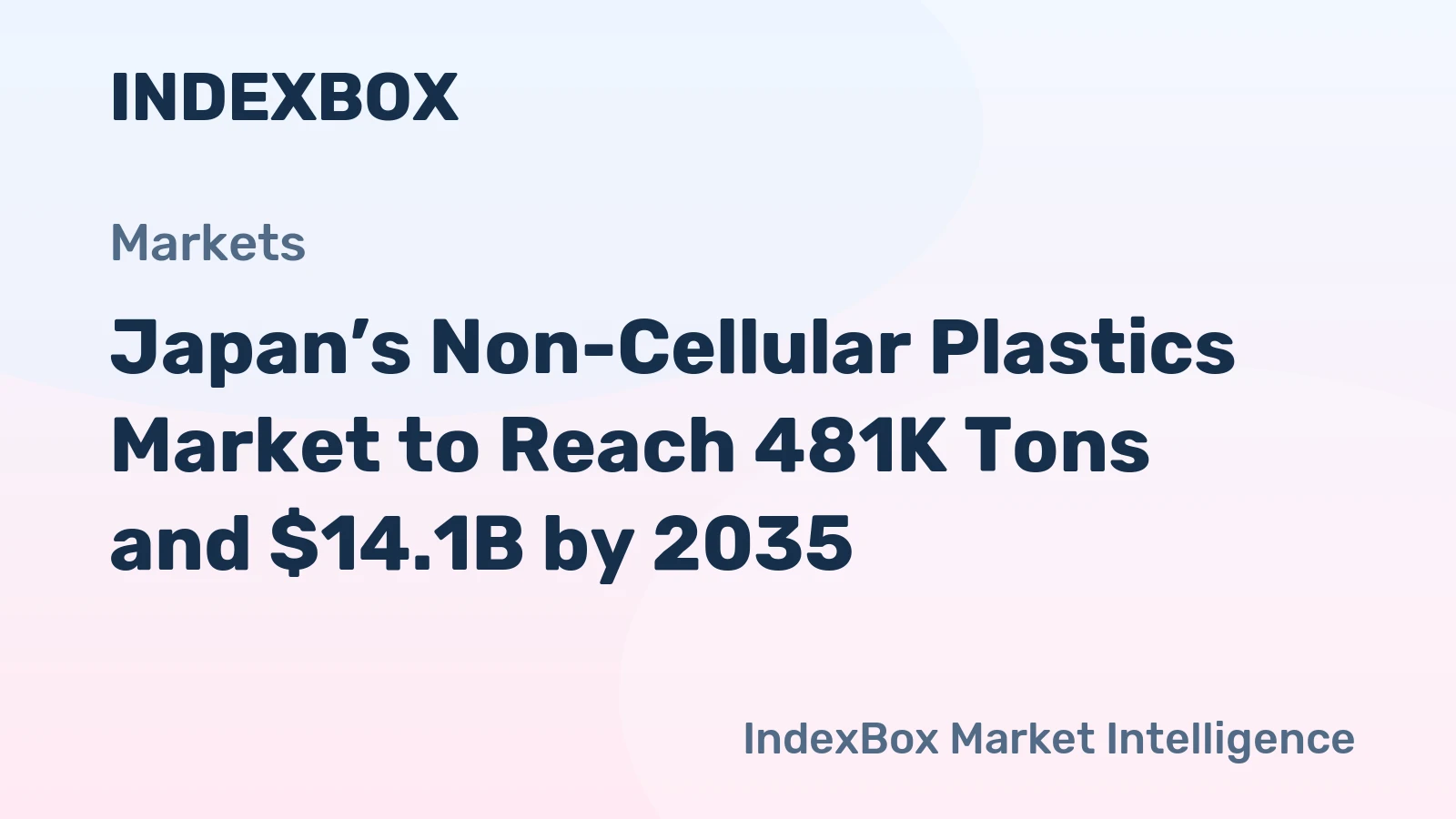Japan’s Non-Cellular Plastics Market to Reach 481K Tons and $14.1B by 2035