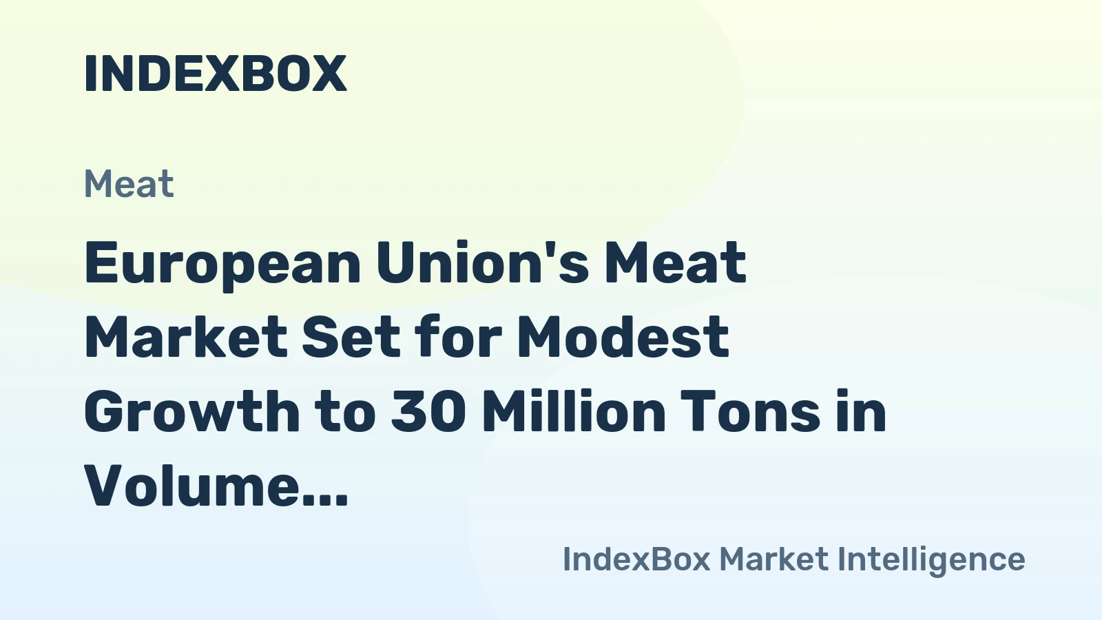 European Union's Meat Market Set for Modest Growth to 30 Million Tons in Volume and $132 Billion in Value