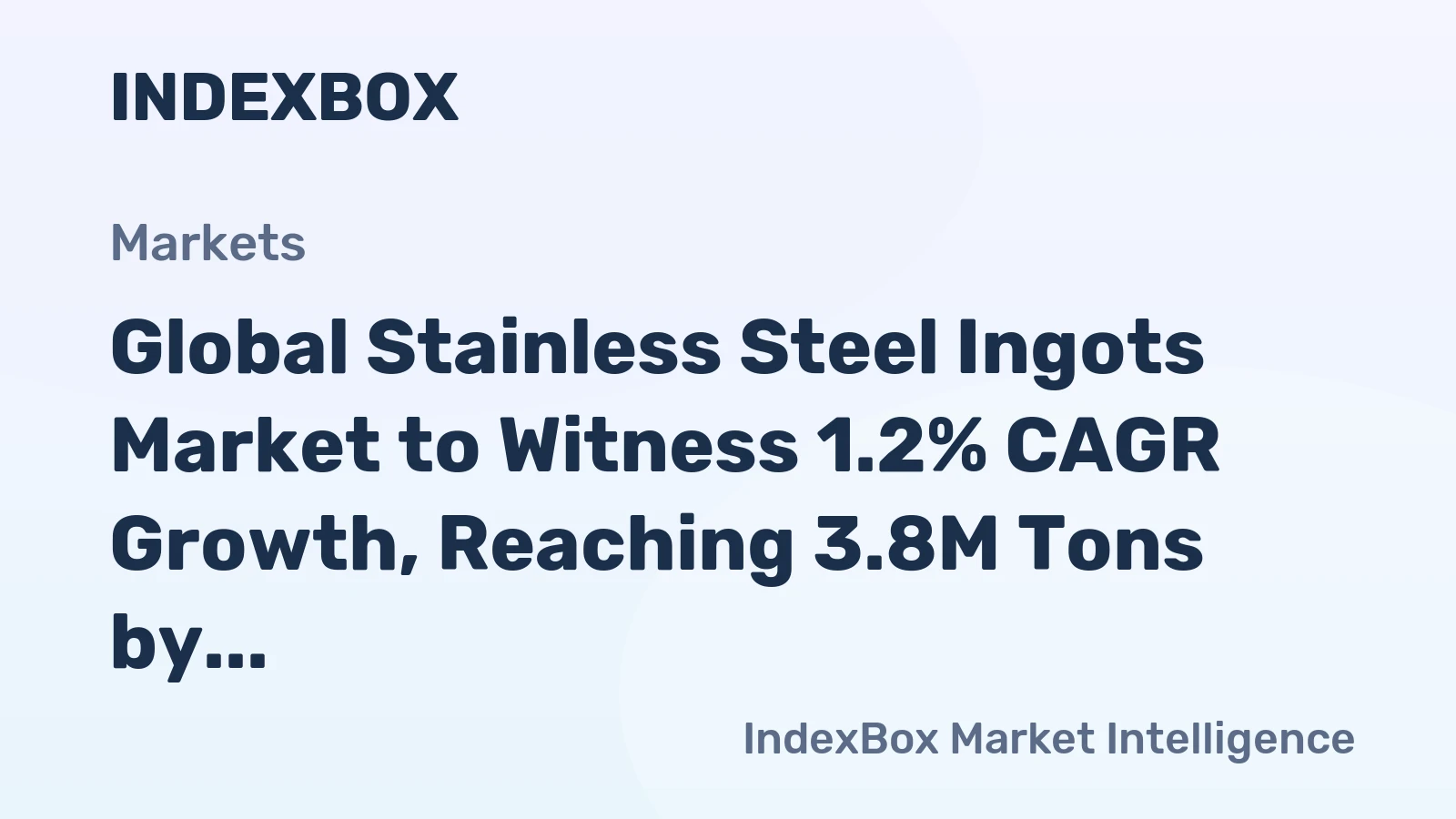 Global Stainless Steel Ingots Market to Witness 1.2% CAGR Growth, Reaching 3.8M Tons by 2035