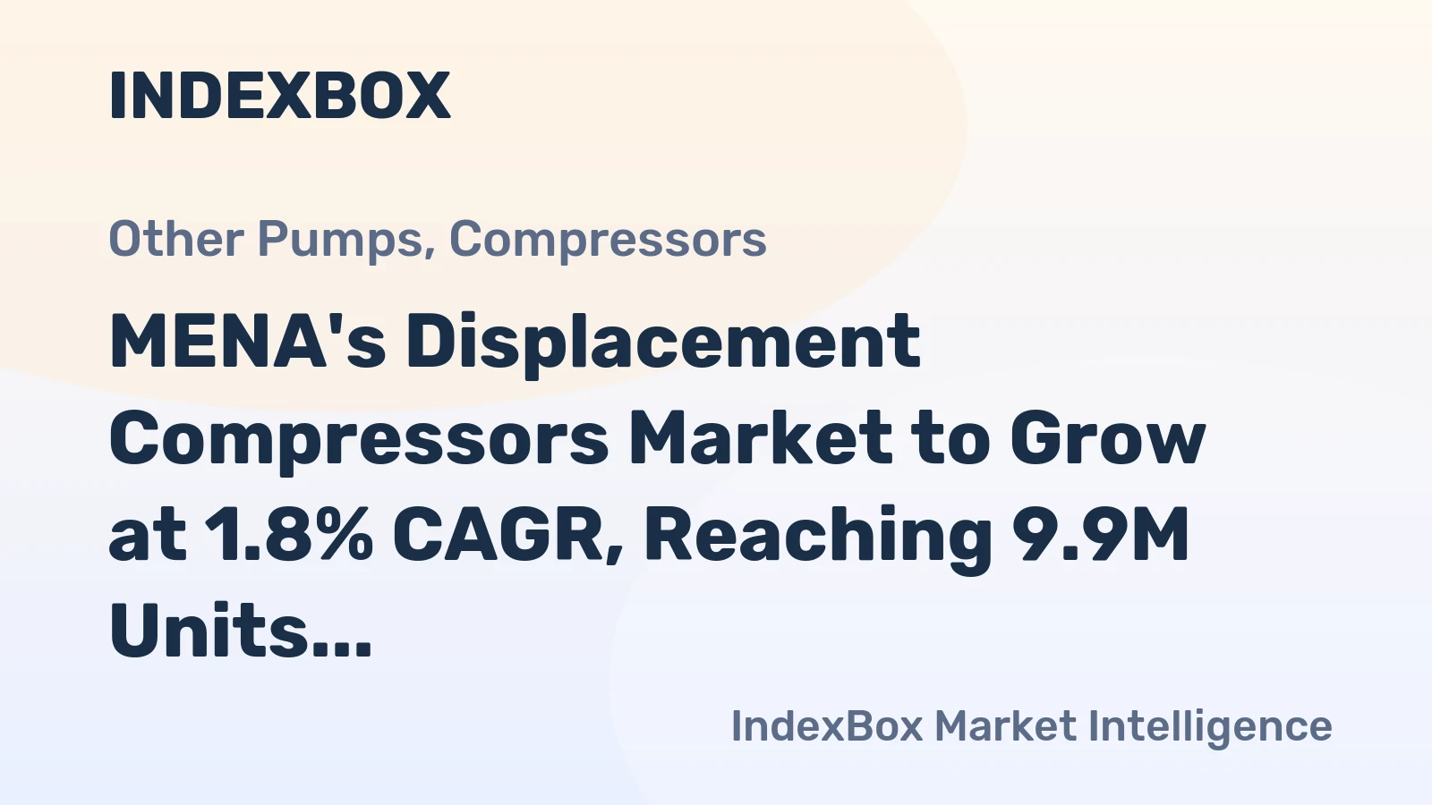 MENA's Displacement Compressors Market to Grow at 1.8% CAGR, Reaching 9.9M Units by 2035