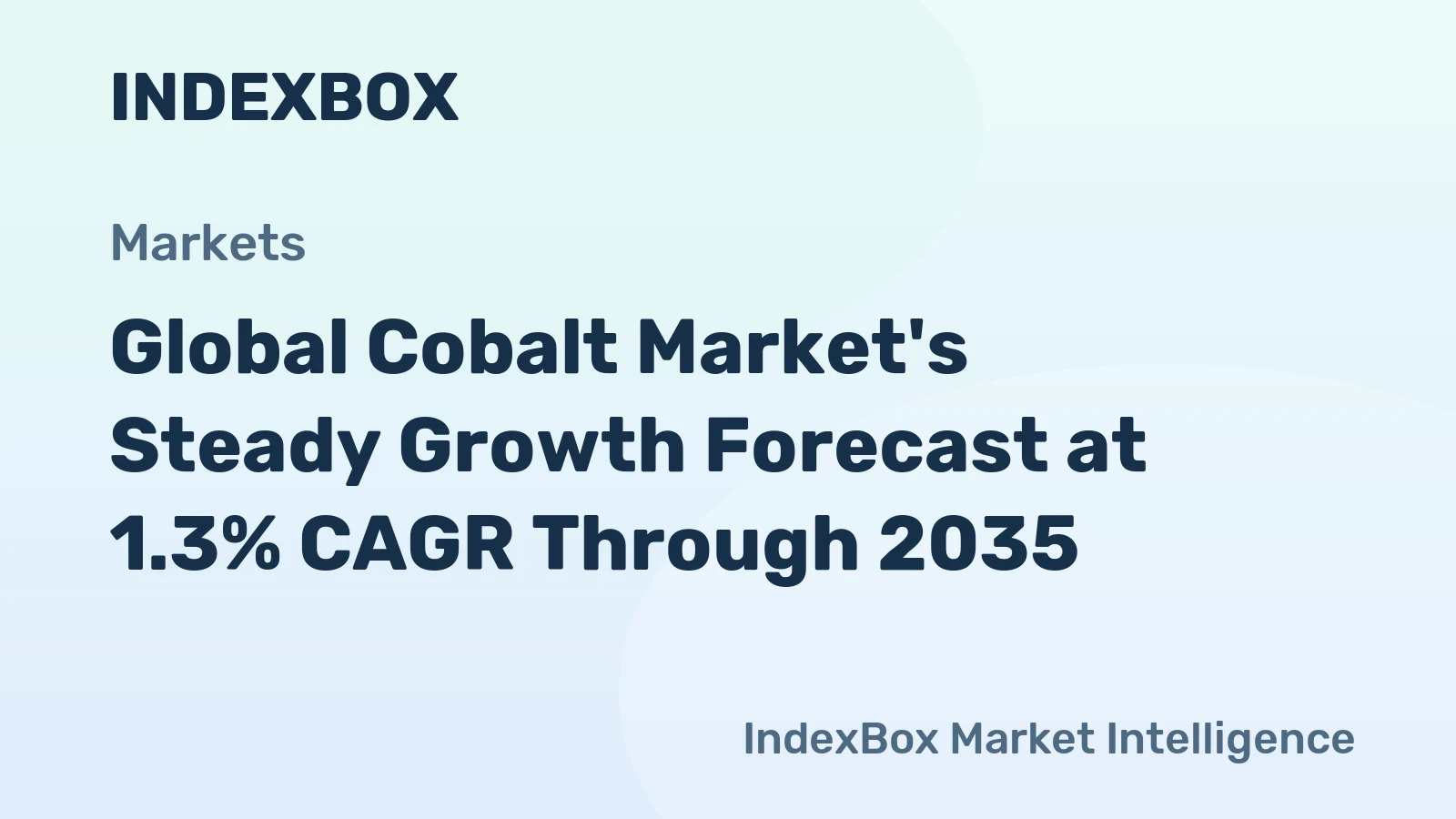 Global Cobalt Market's Steady Growth Forecast at 1.3% CAGR Through 2035