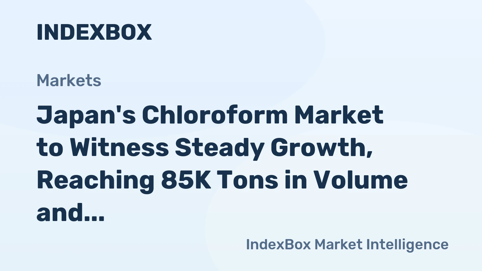 Japan's Chloroform Market to Witness Steady Growth, Reaching 85K Tons in Volume and $59M in Value by 2035