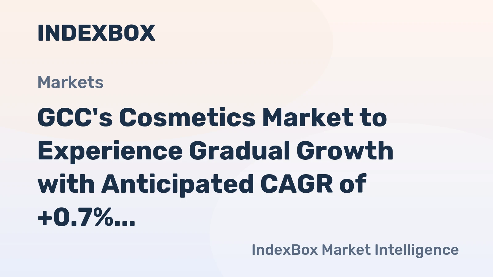 GCC's Cosmetics Market to Experience Gradual Growth with Anticipated CAGR of +0.7% by 2035