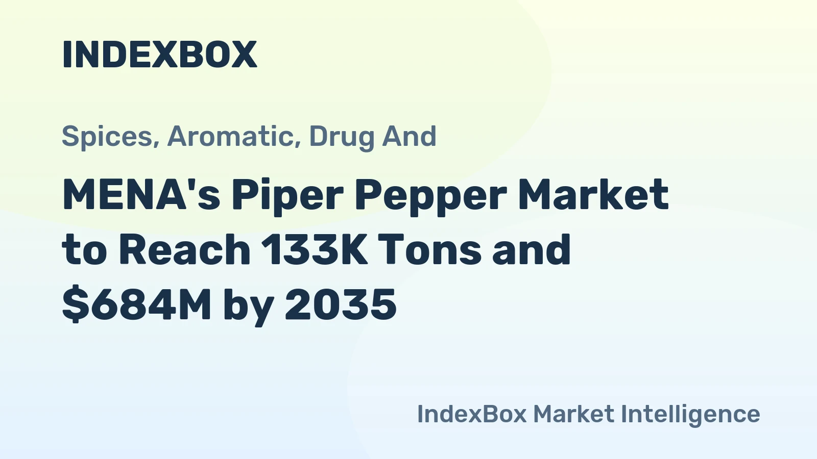 MENA's Piper Pepper Market to Reach 133K Tons and $684M by 2035