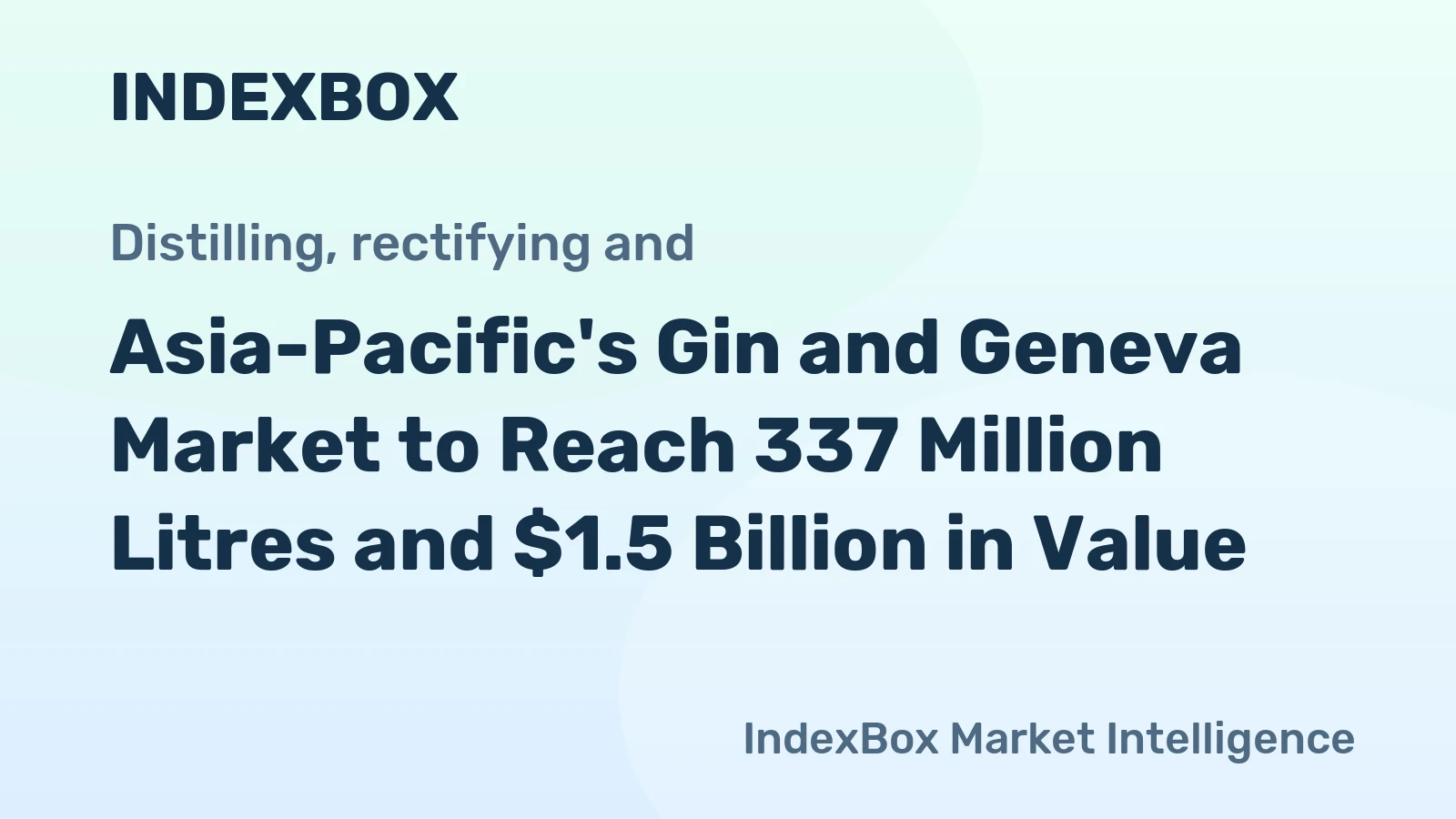 Asia-Pacific's Gin and Geneva Market to Reach 337 Million Litres and $1.5 Billion in Value