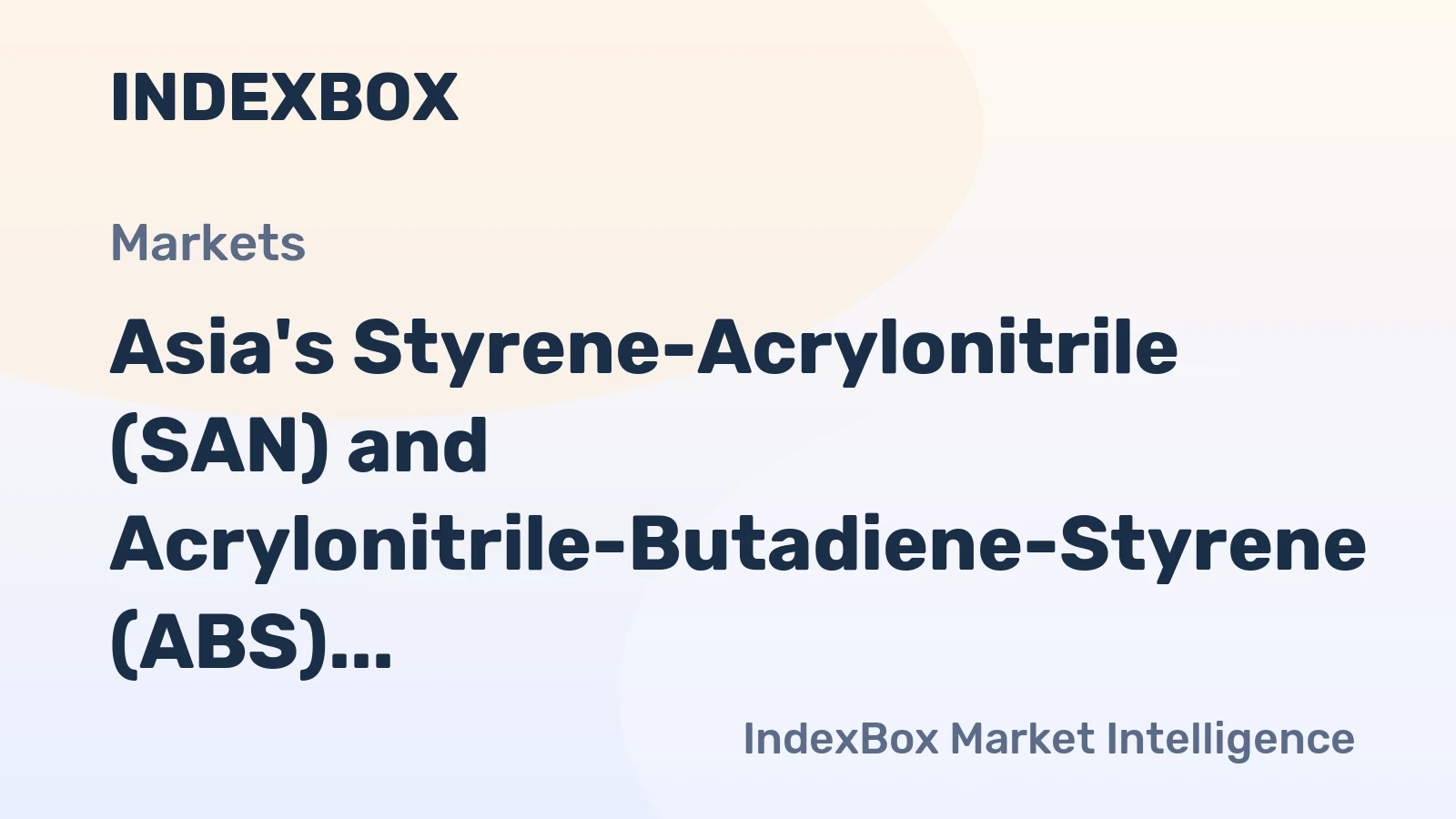 Asia's Styrene-Acrylonitrile (SAN) and Acrylonitrile-Butadiene-Styrene (ABS) Copolymers Market to Surge with 1.1% CAGR through 2035