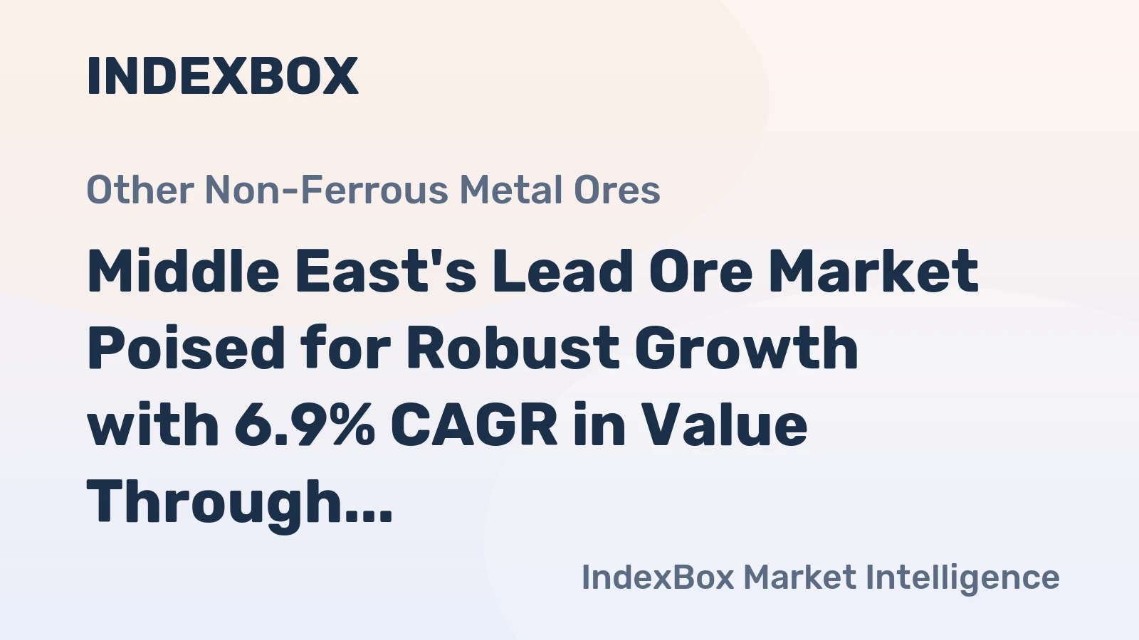 Middle East's Lead Ore Market Poised for Robust Growth with 6.9% CAGR in Value Through 2035