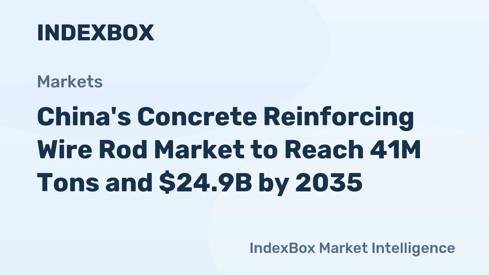 China's Concrete Reinforcing Wire Rod Market to Reach 41M Tons and $24.9B by 2035