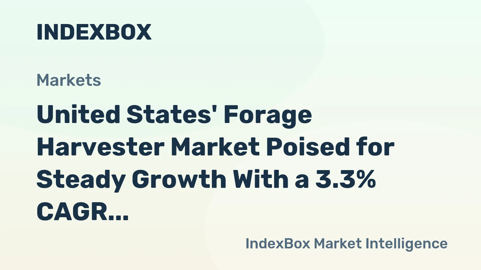 United States' Forage Harvester Market Poised for Steady Growth With a 3.3% CAGR in Value Through 2035