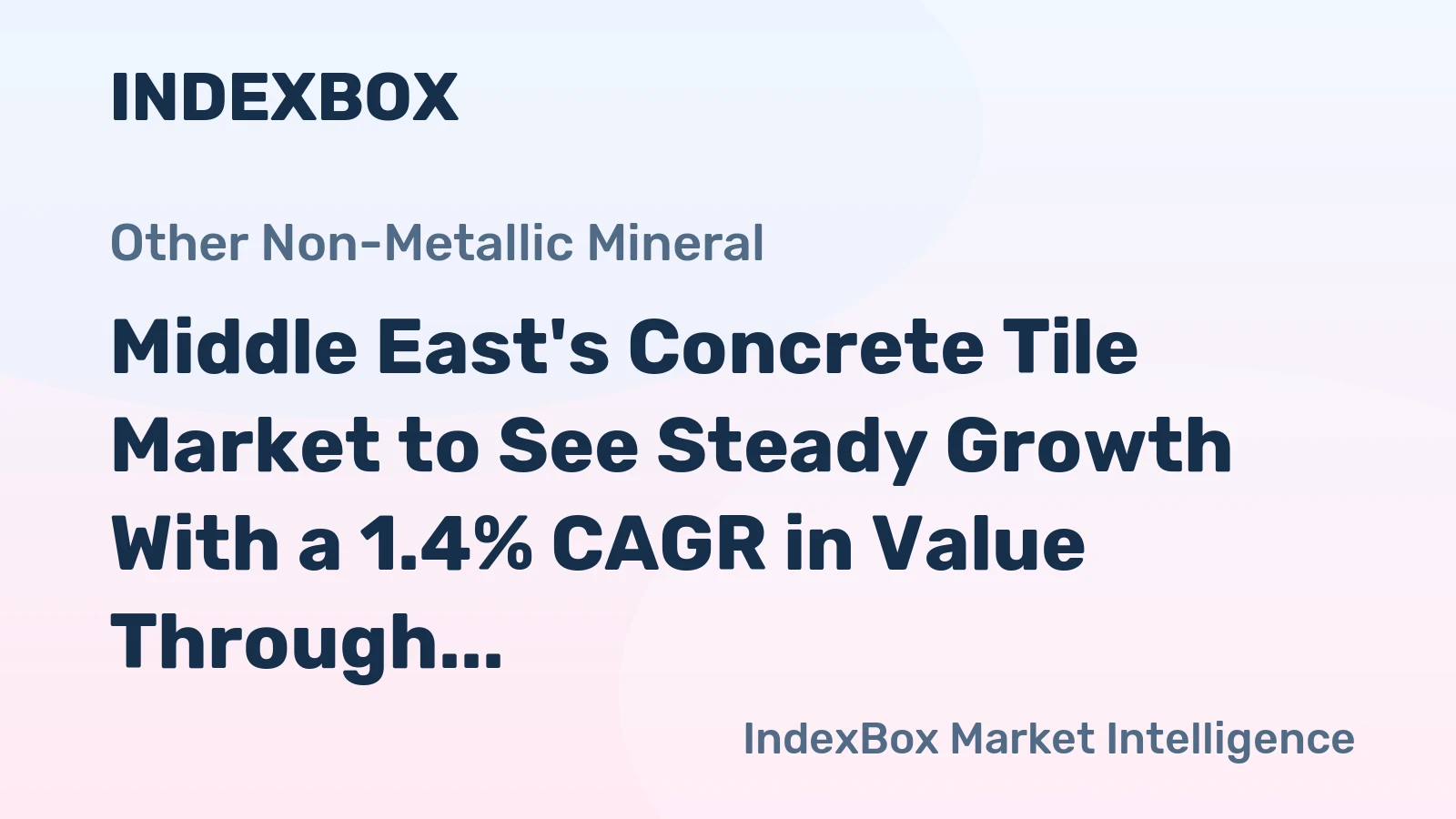 Middle East's Concrete Tile Market to See Steady Growth With a 1.4% CAGR in Value Through 2035