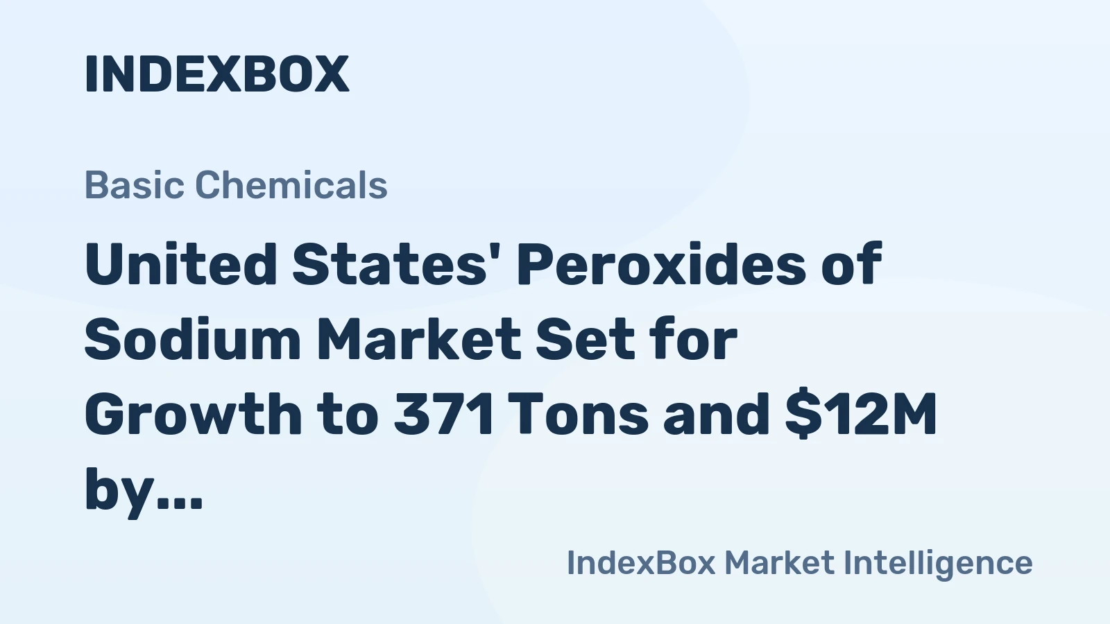 United States' Peroxides of Sodium Market Set for Growth to 371 Tons and $12M by 2035