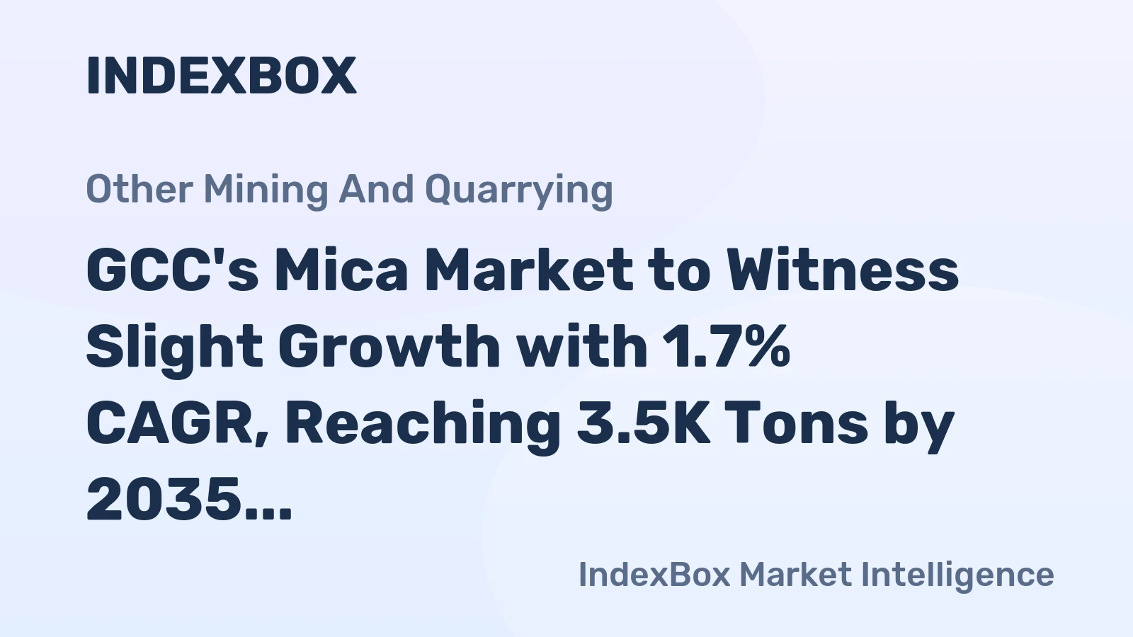 GCC's Mica Market to Witness Slight Growth with 1.7% CAGR, Reaching 3.5K Tons by 2035