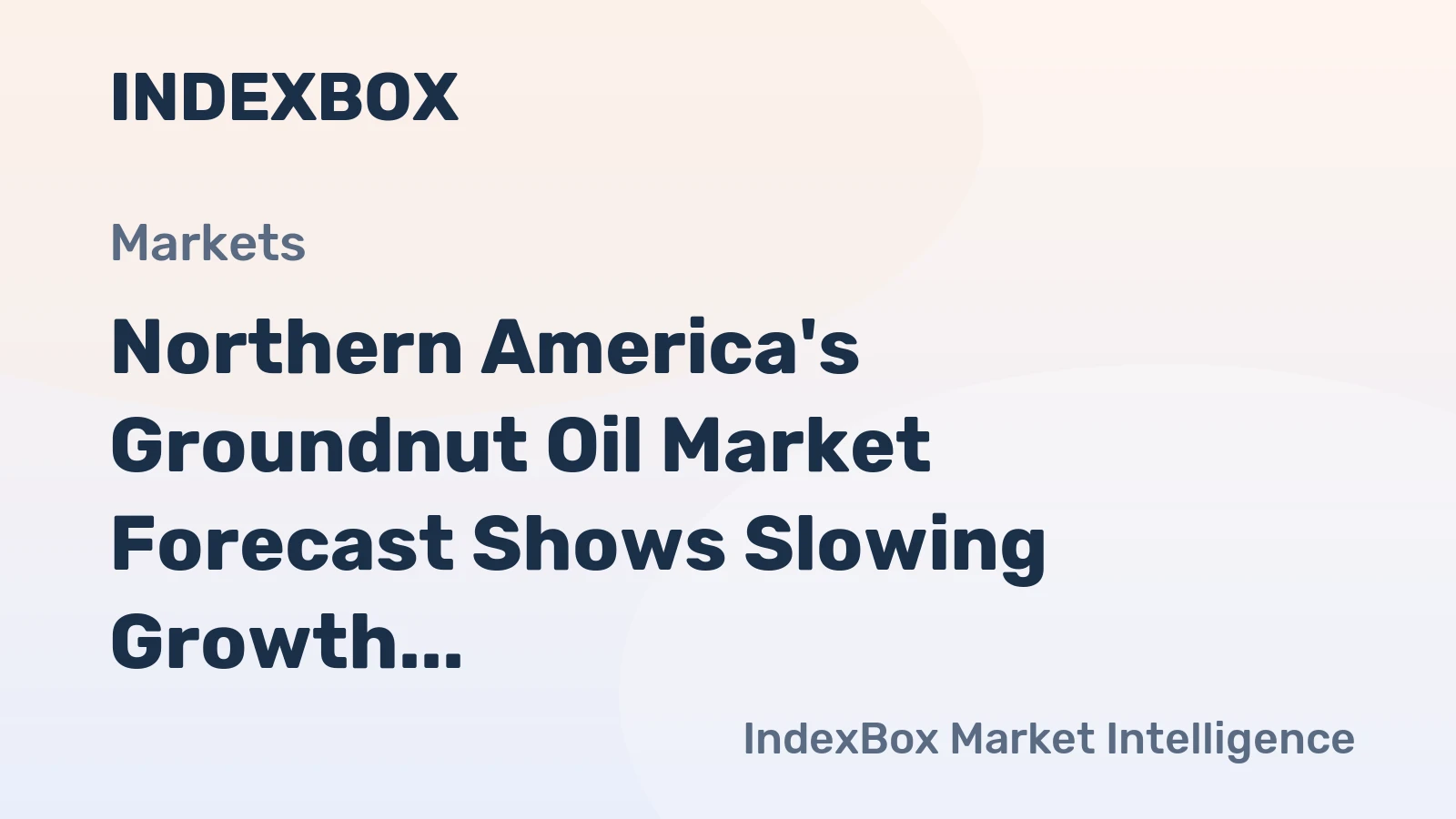 Northern America's Groundnut Oil Market Forecast Shows Slowing Growth With a +0.9% Value CAGR
