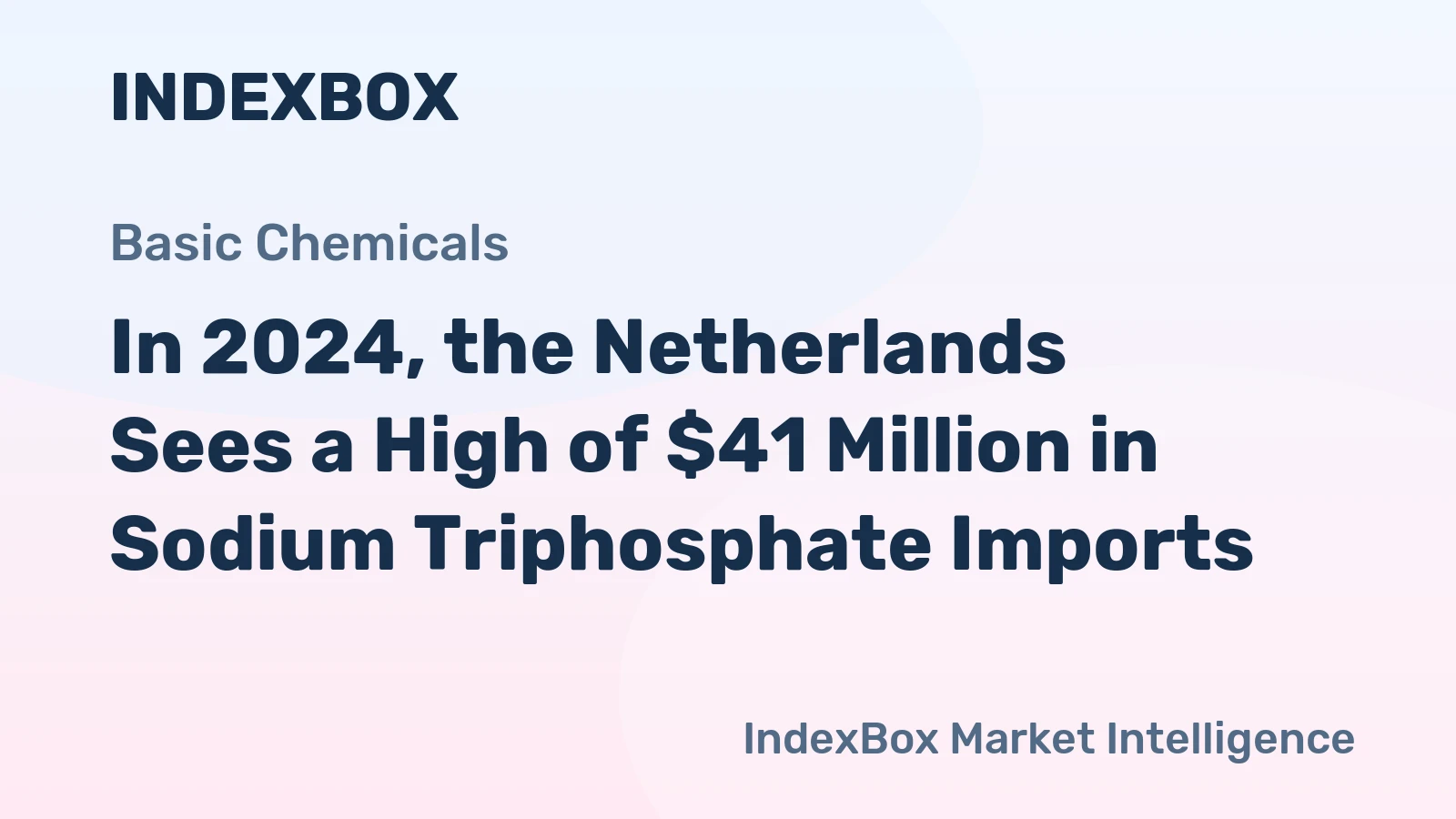 In 2024, the Netherlands Sees a High of $41 Million in Sodium Triphosphate Imports