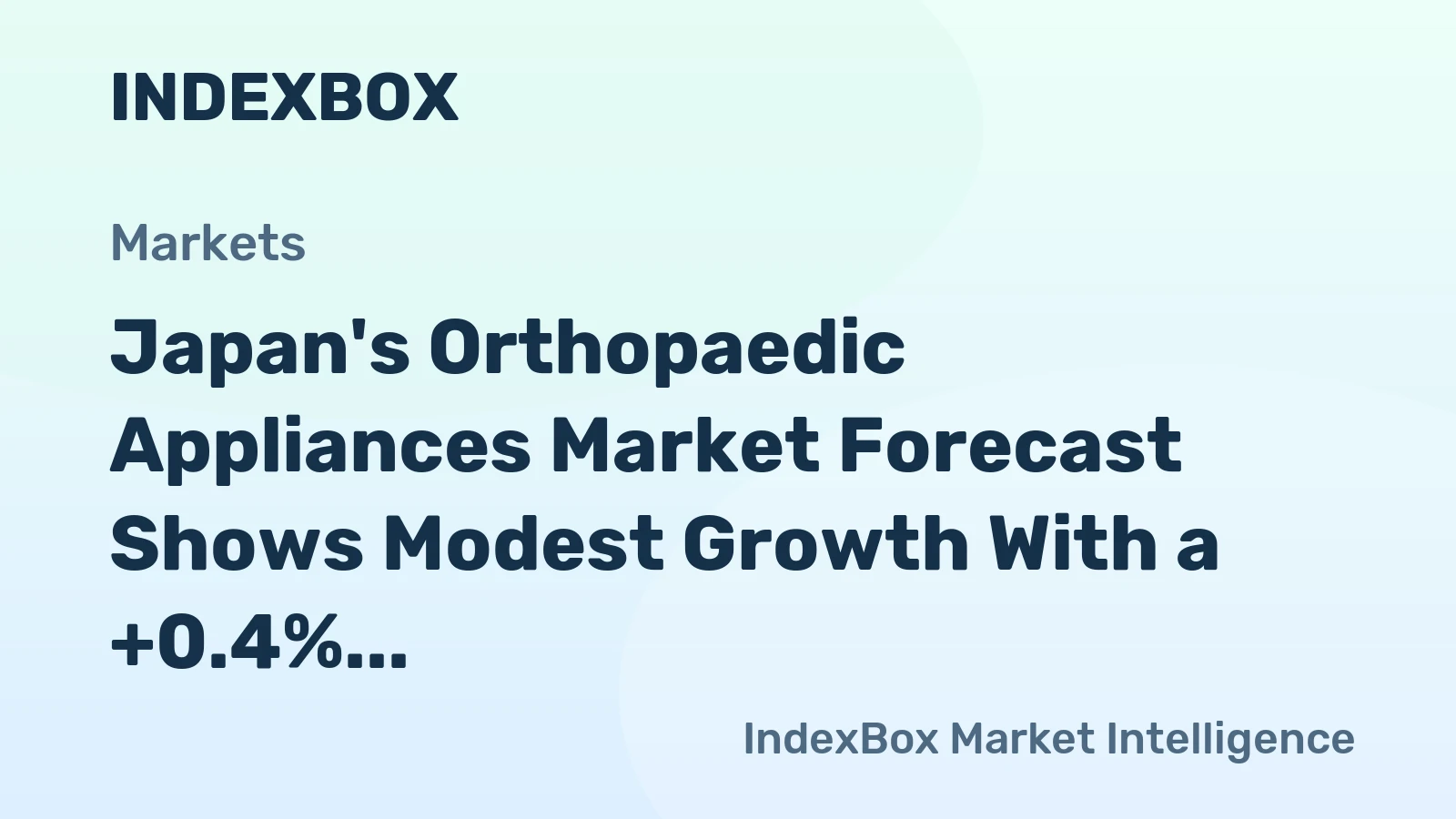 Japan's Orthopaedic Appliances Market Forecast Shows Modest Growth With a +0.4% Volume CAGR