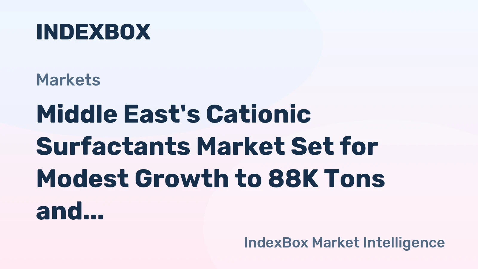 Middle East's Cationic Surfactants Market Set for Modest Growth to 88K Tons and $208M by 2035