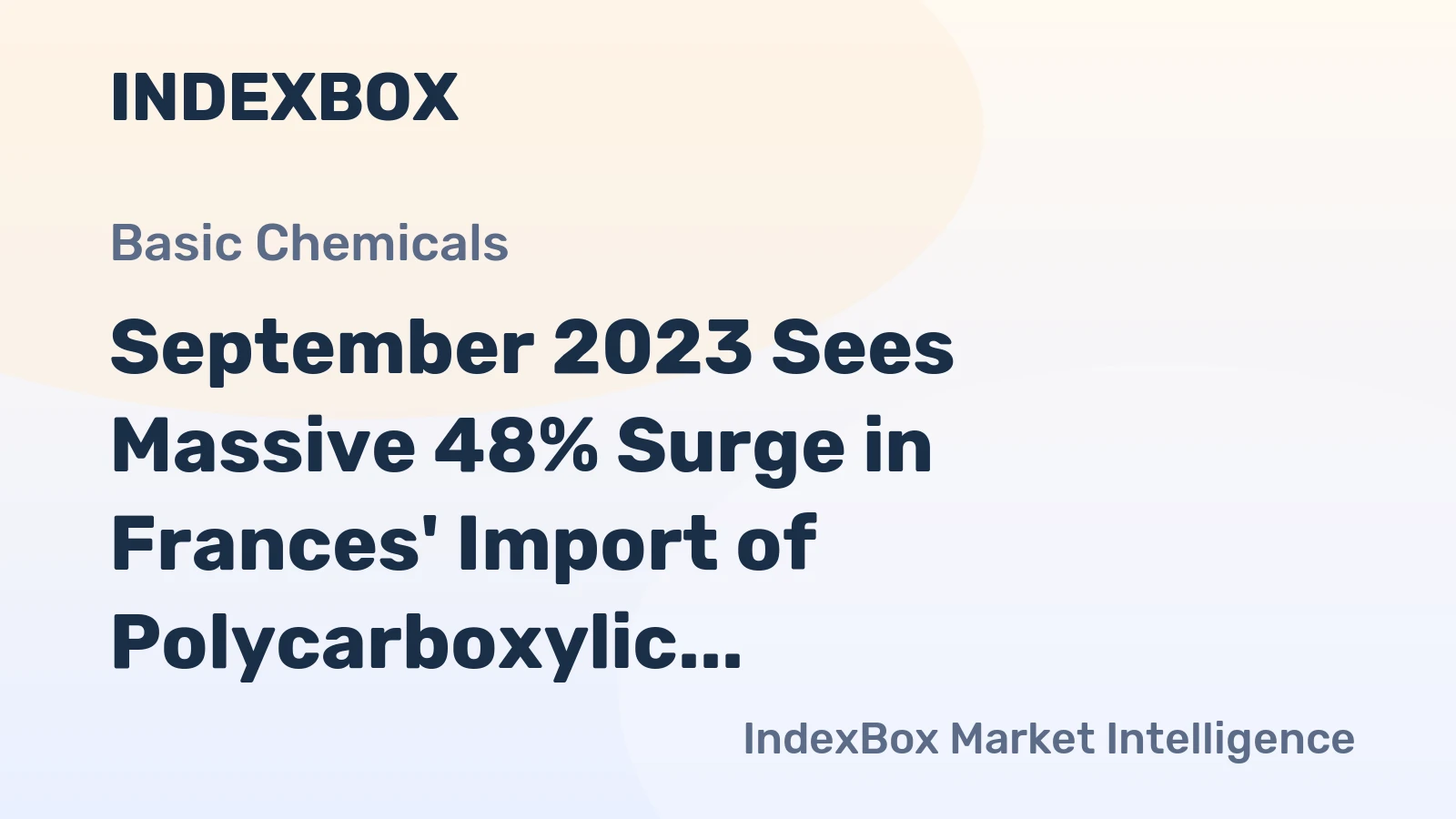 September 2023 Sees Massive 48% Surge in Frances' Import of Polycarboxylic Acid Valued at $30M