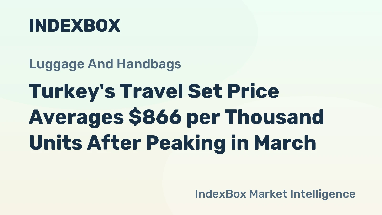 Turkey's Travel Set Price Averages $866 per Thousand Units After Peaking in March