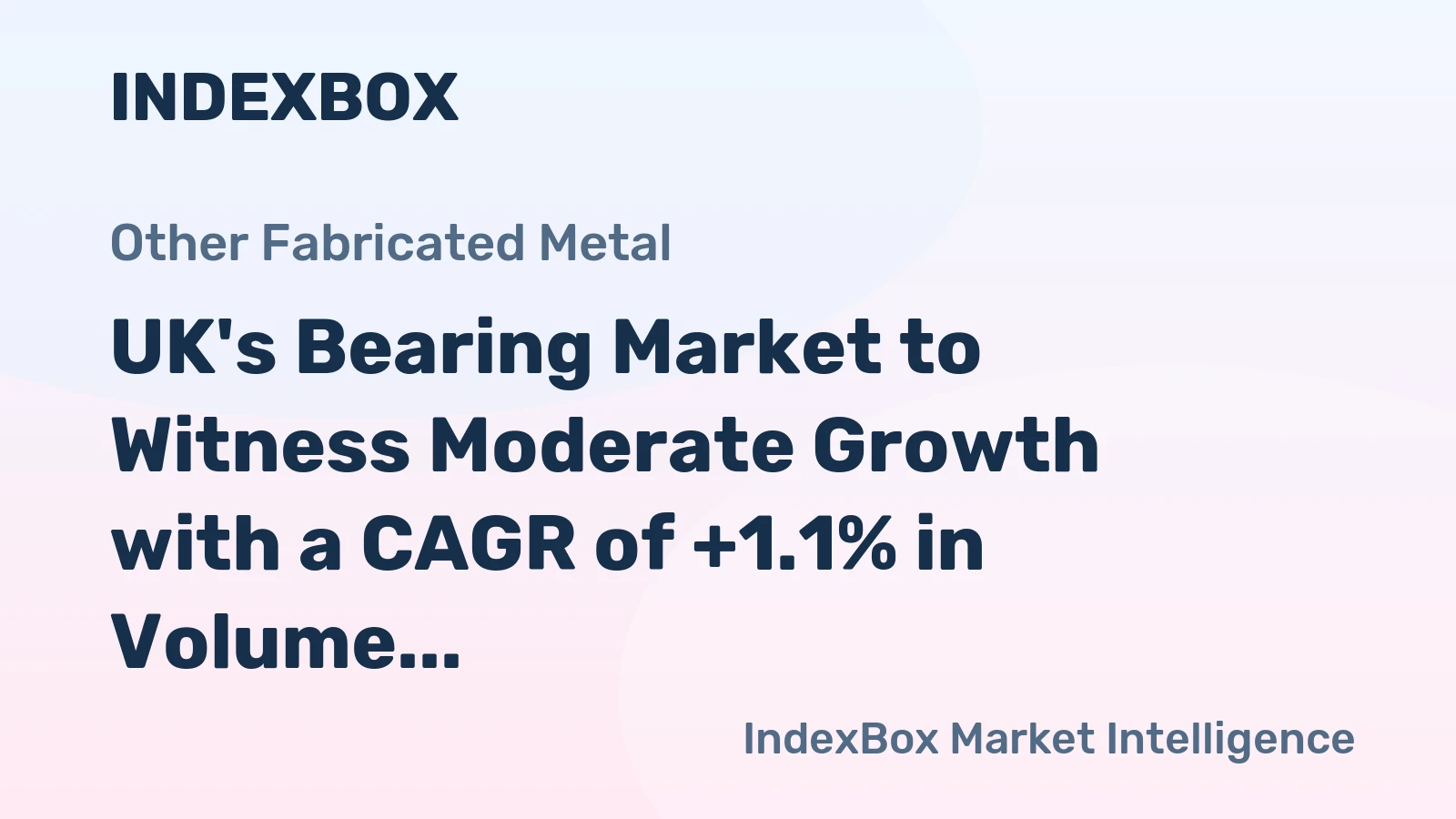 UK's Bearing Market to Witness Moderate Growth with a CAGR of +1.1% in Volume and +1.6% in Value from 2024 to 2035