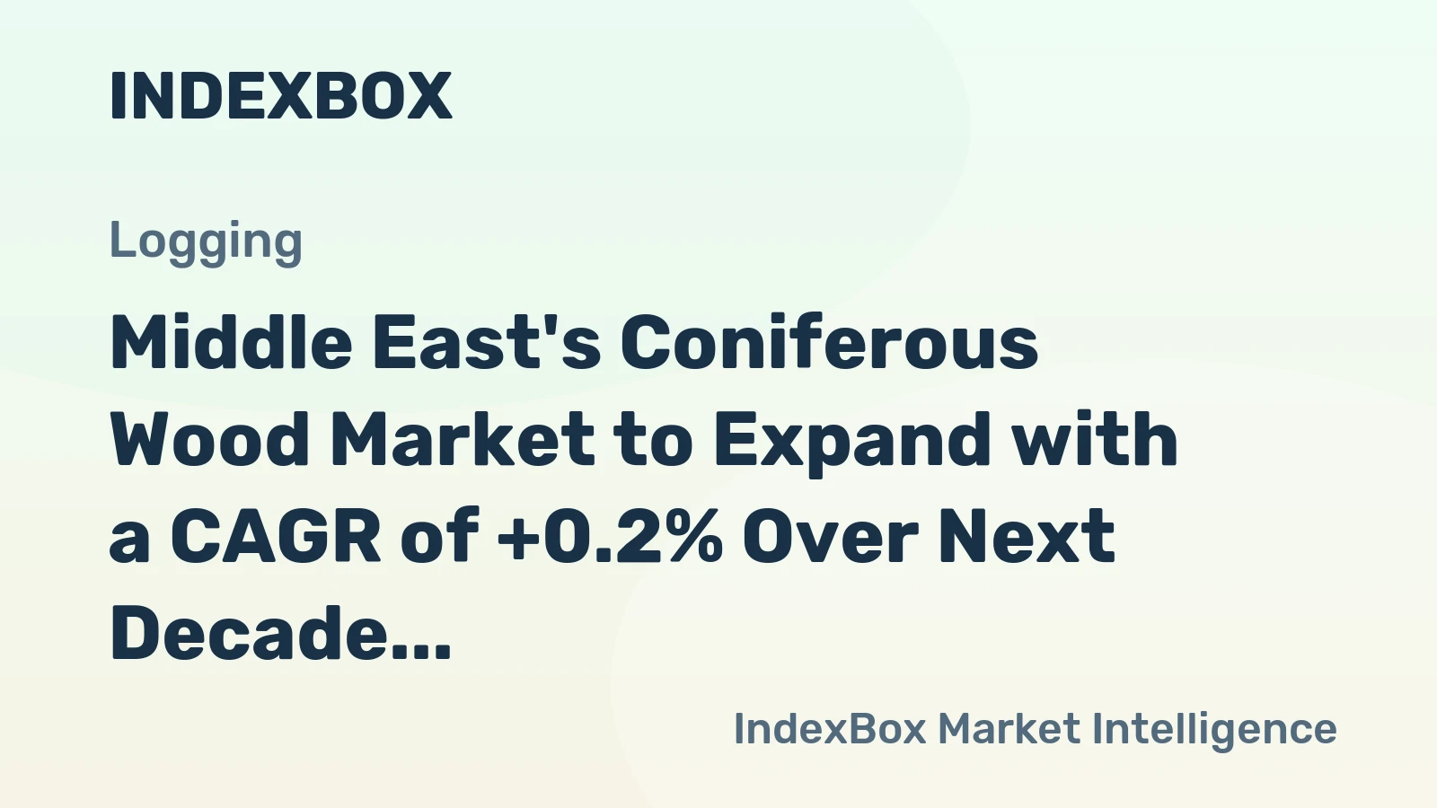 Middle East's Coniferous Wood Market to Expand with a CAGR of +0.2% Over Next Decade