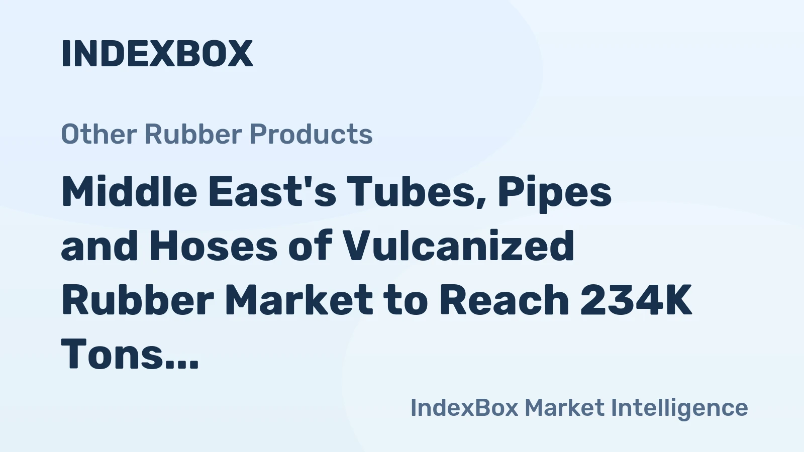 Middle East's Tubes, Pipes and Hoses of Vulcanized Rubber Market to Reach 234K Tons and $4.1B by 2035