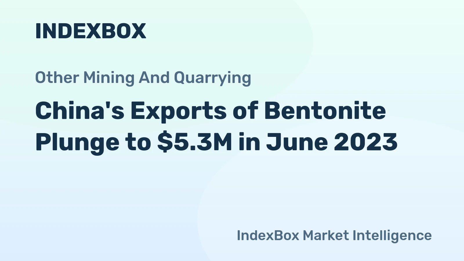 China's Exports of Bentonite Plunge to $5.3M in June 2023
