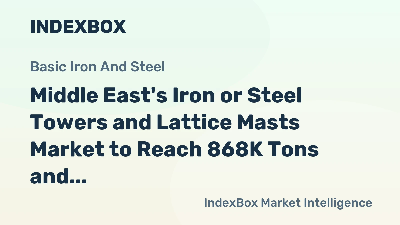 Middle East's Iron or Steel Towers and Lattice Masts Market to Reach 868K Tons and $3.5B by 2035