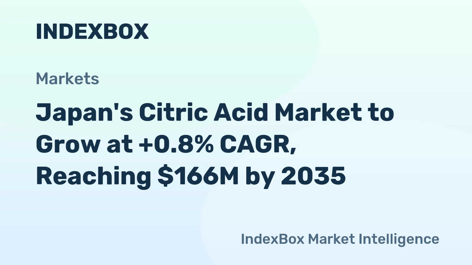 Japan's Citric Acid Market to Grow at +0.8% CAGR, Reaching $166M by 2035