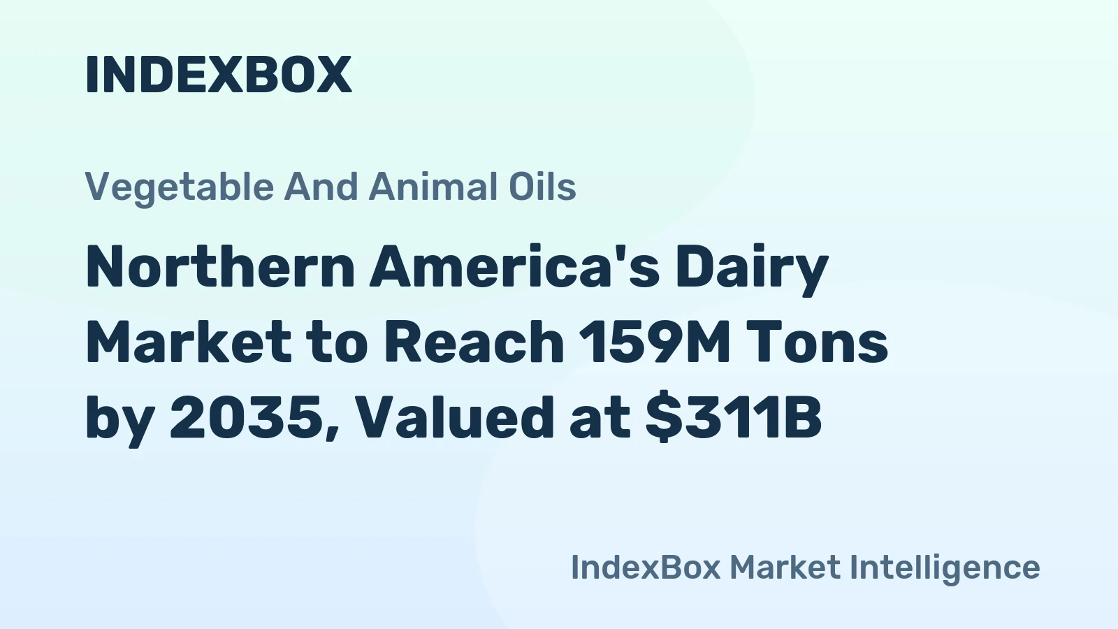 Northern America's Dairy Market to Reach 159M Tons by 2035, Valued at $311B