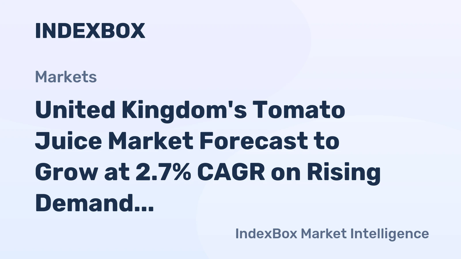 United Kingdom's Tomato Juice Market Forecast to Grow at 2.7% CAGR on Rising Demand