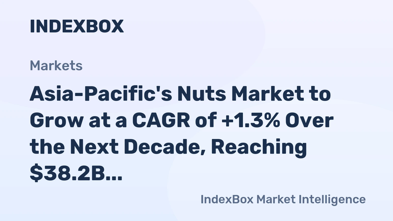 Asia-Pacific's Nuts Market to Grow at a CAGR of +1.3% Over the Next Decade, Reaching $38.2B by 2035