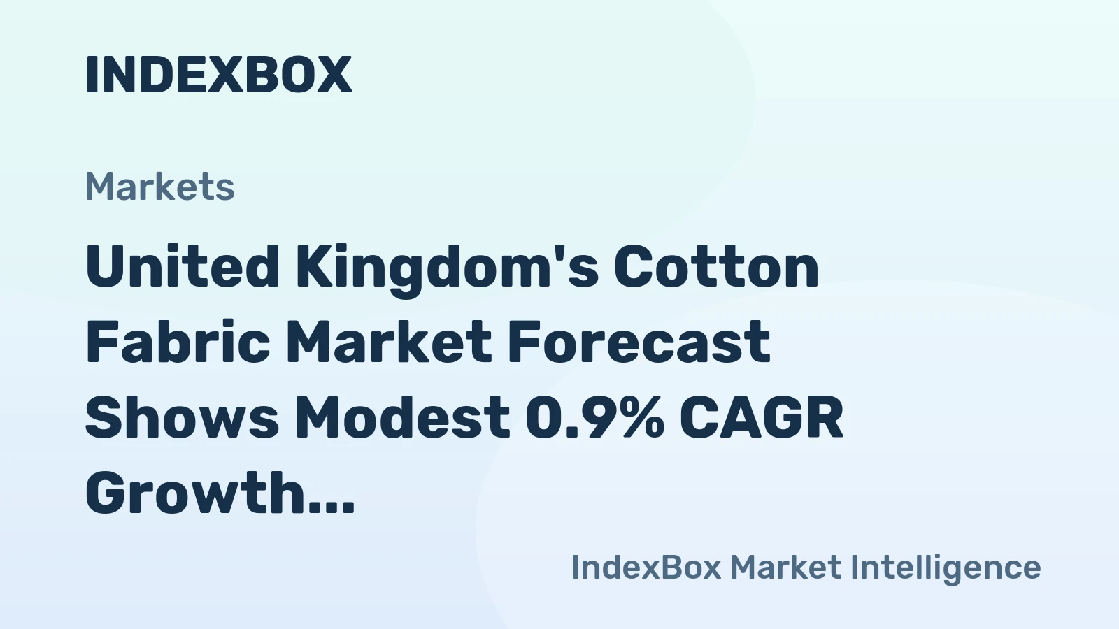 United Kingdom's Cotton Fabric Market Forecast Shows Modest 0.9% CAGR Growth Through 2035