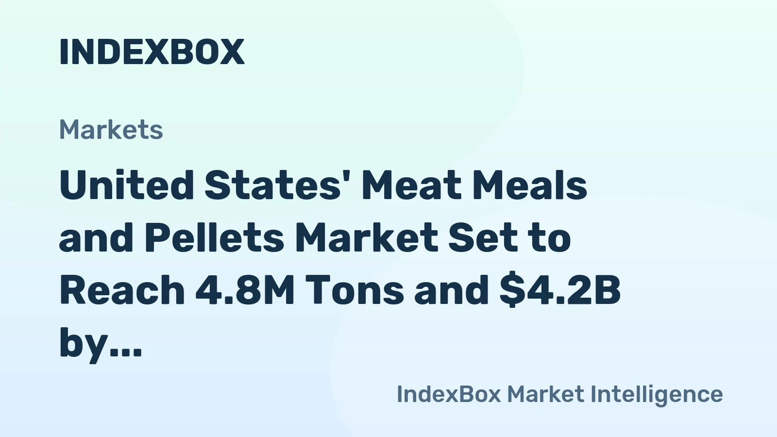 United States' Meat Meals and Pellets Market Set to Reach 4.8M Tons and $4.2B by 2035