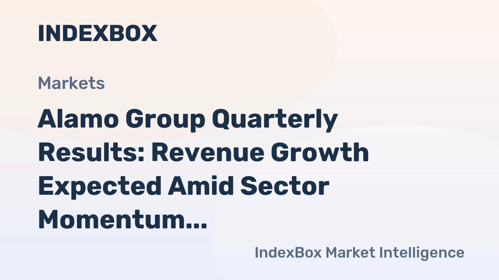 Alamo Group Quarterly Results: Revenue Growth Expected Amid Sector Momentum