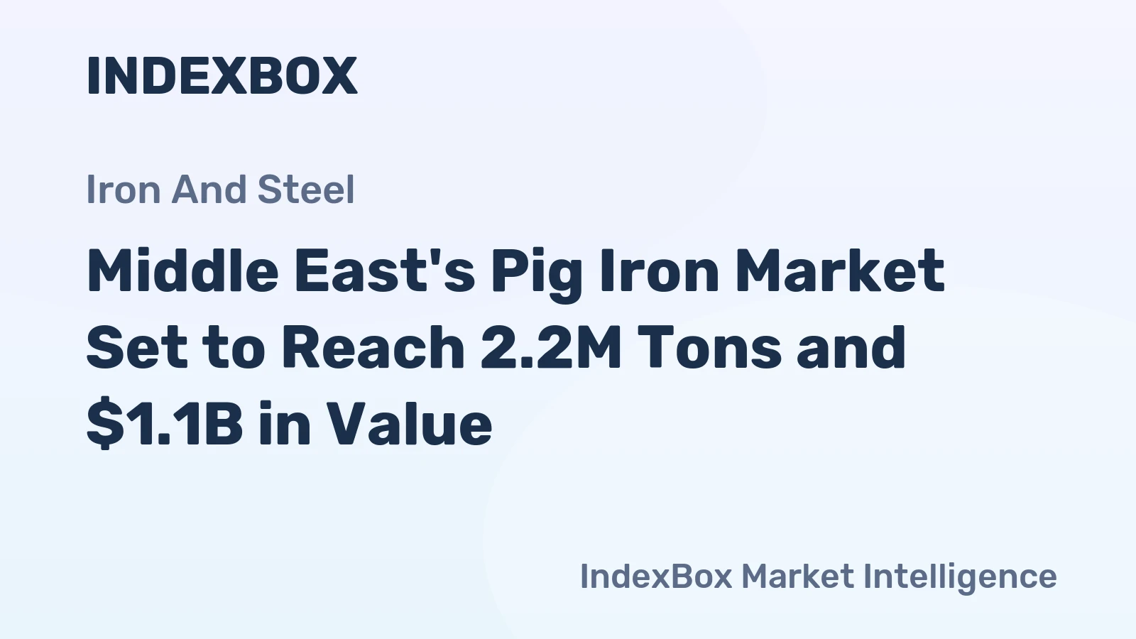 Middle East's Pig Iron Market Set to Reach 2.2M Tons and $1.1B in Value