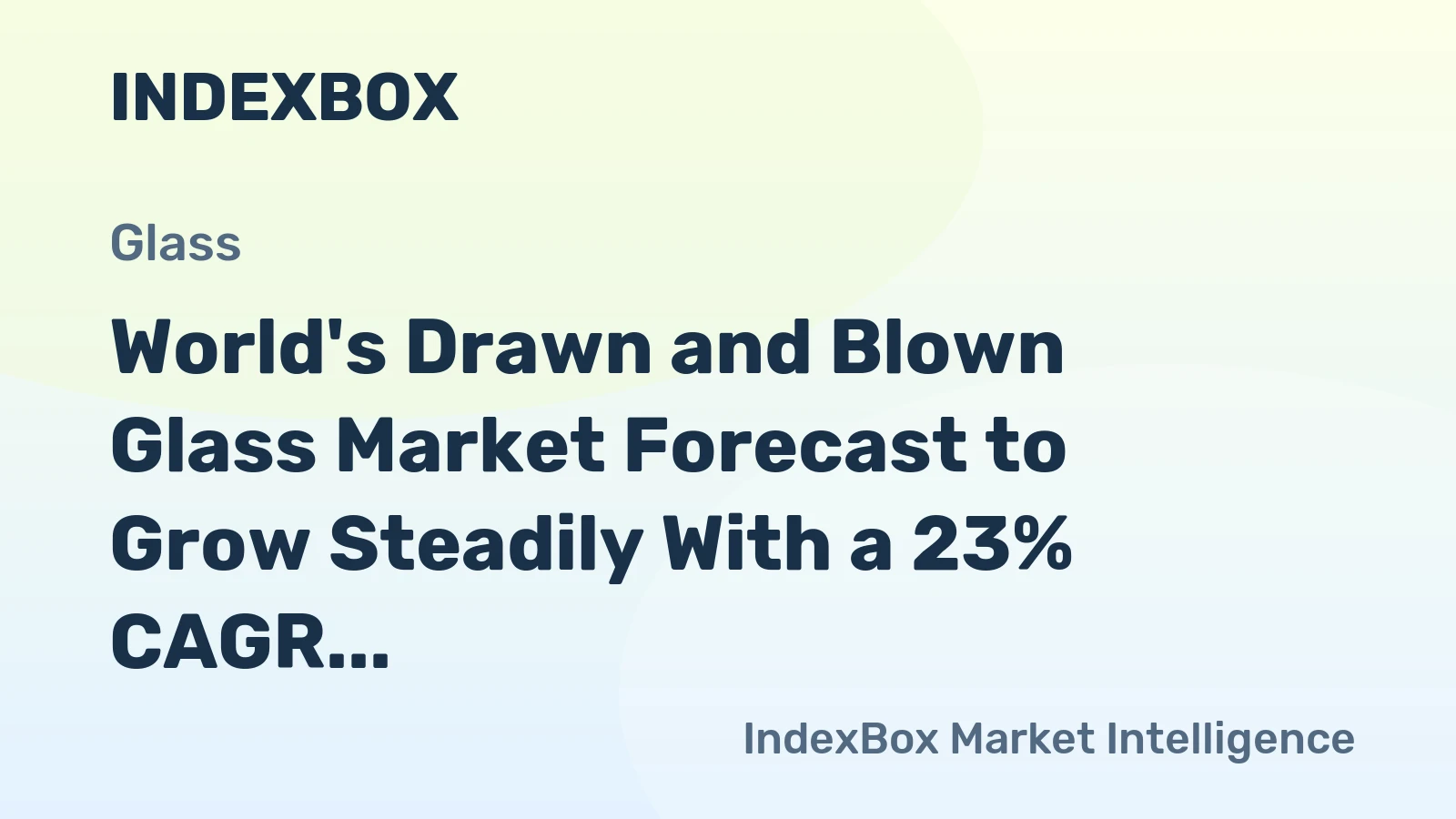 World's Drawn and Blown Glass Market Forecast to Grow Steadily With a 23% CAGR Through 2035