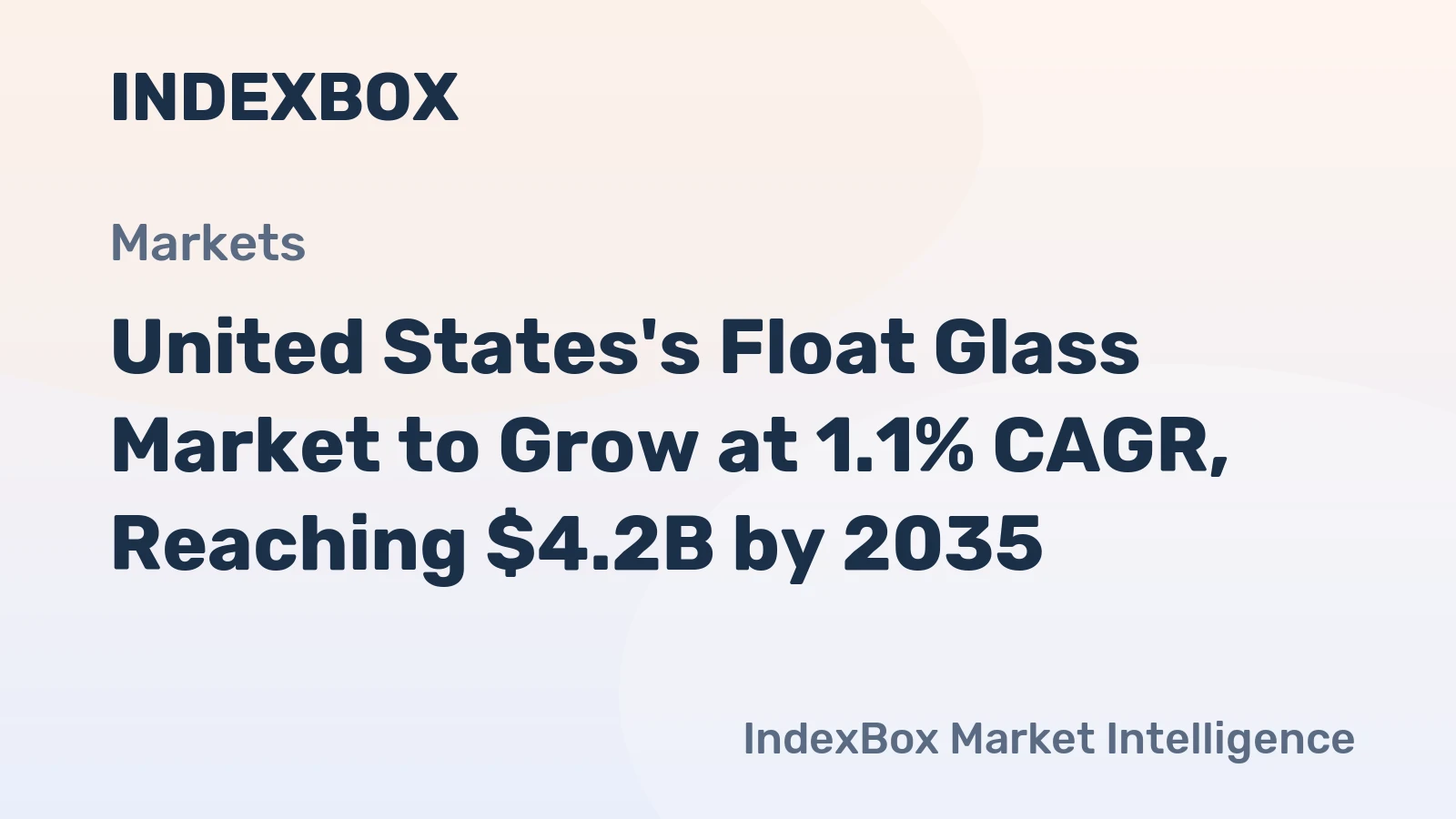 United States's Float Glass Market to Grow at 1.1% CAGR, Reaching $4.2B by 2035
